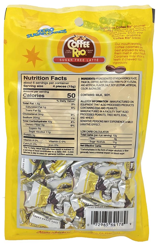 Sugar Free Coffee Rio Latte Candies | Sugarless Delite